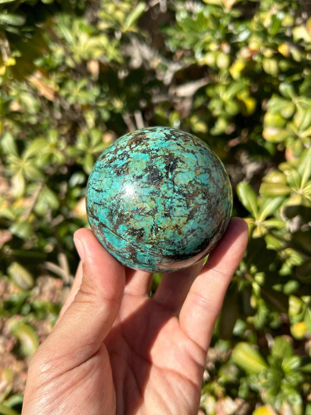African Turquoise Sphere 67mm Turquoise Sphere Turquoise Crystal ...