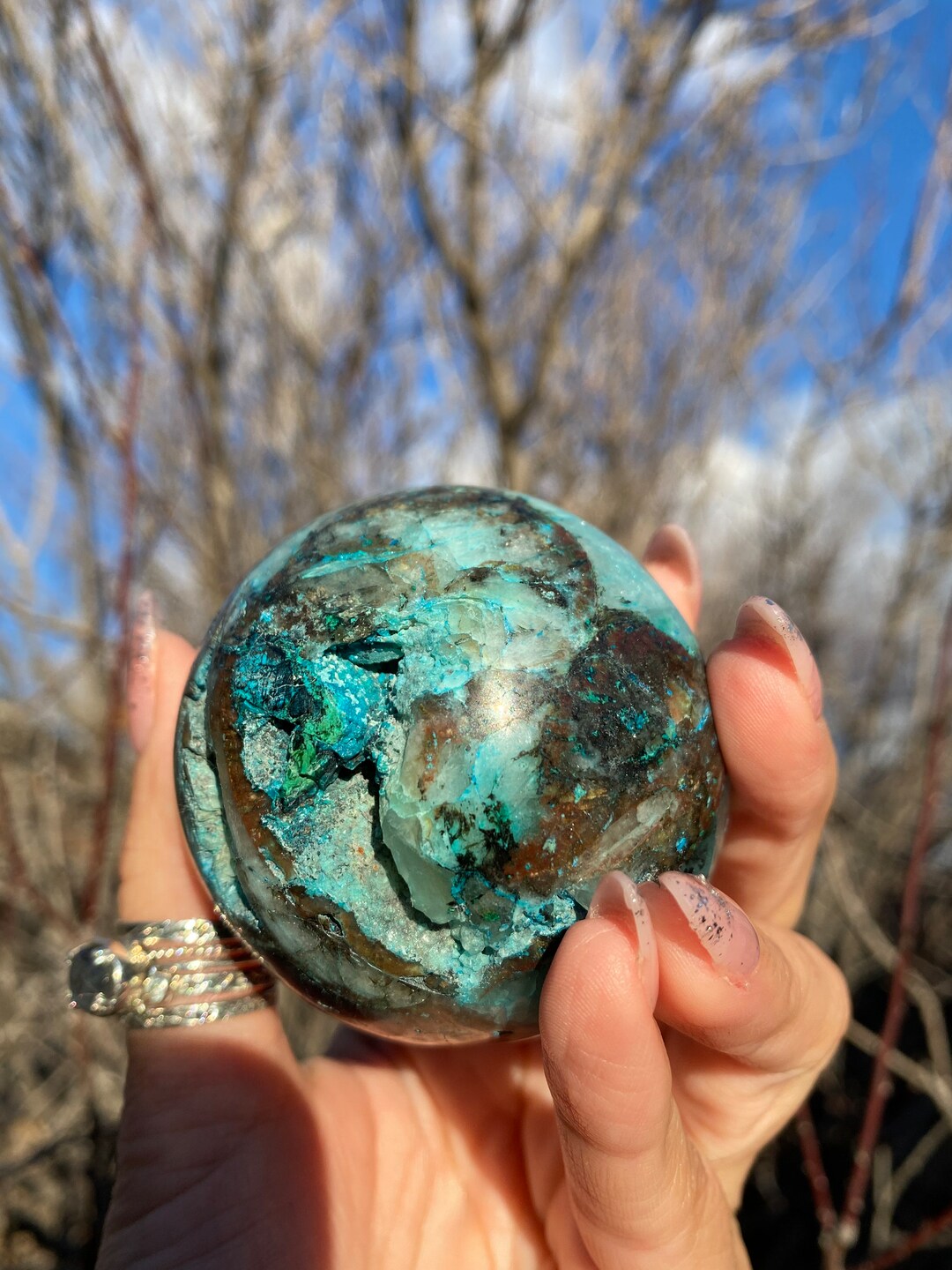 High Quality Quantum Quattro Sphere | Malachite | Shattuckite ...
