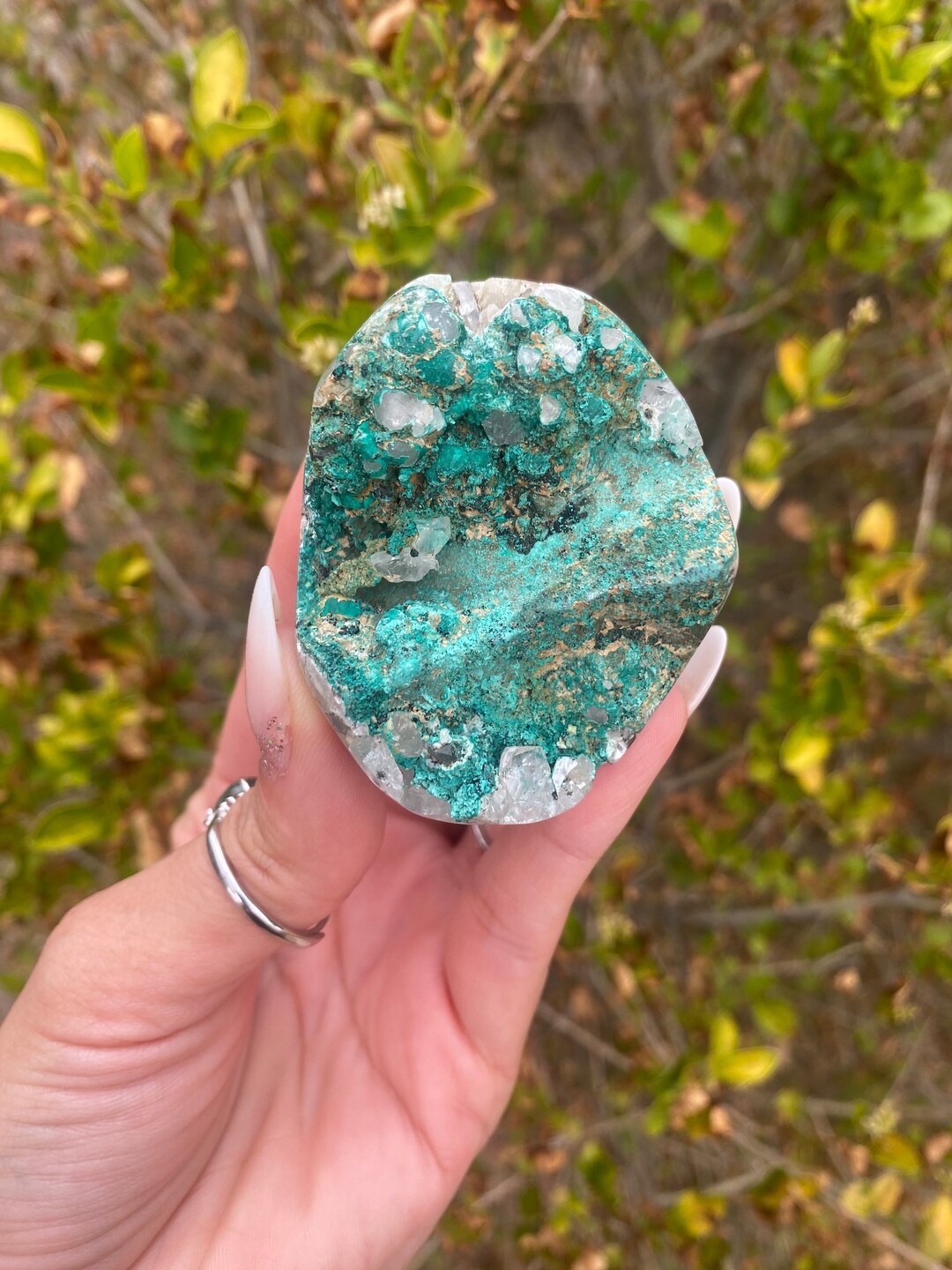 Quantum Quattro Palm Stone Malachite,shattuckite Chrysocolla - Etsy