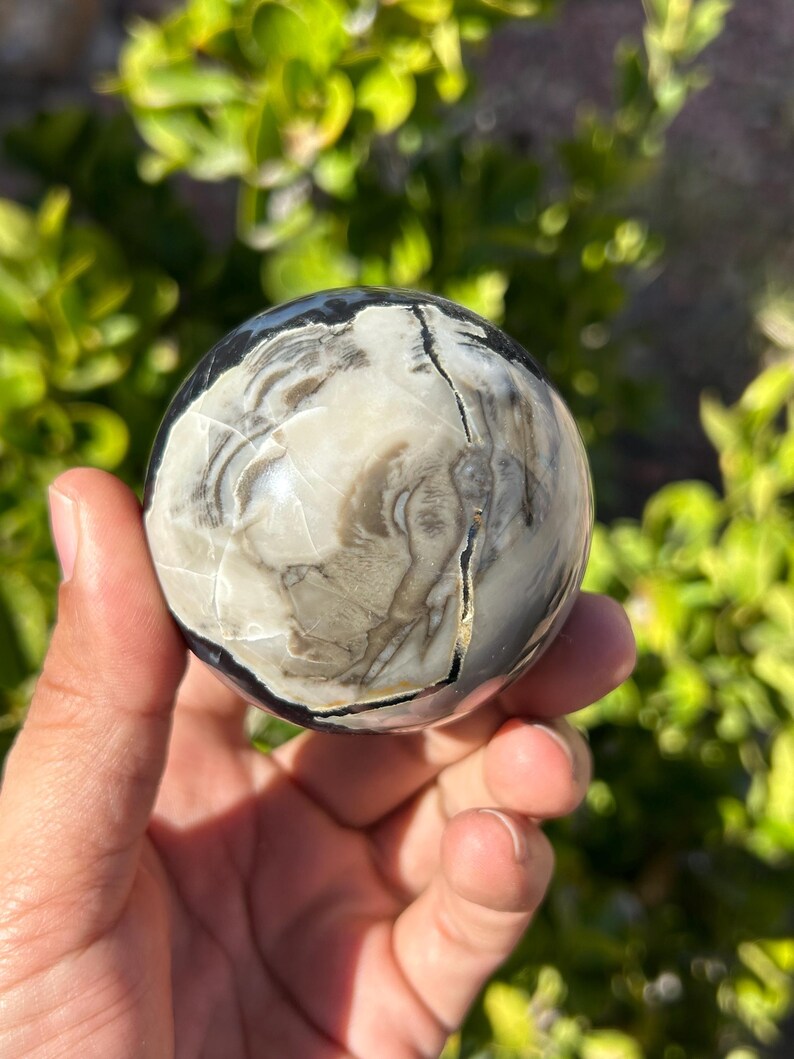 Volcano Agate Sphere | UV Reactive Sphere | Large Volcano Agate ...