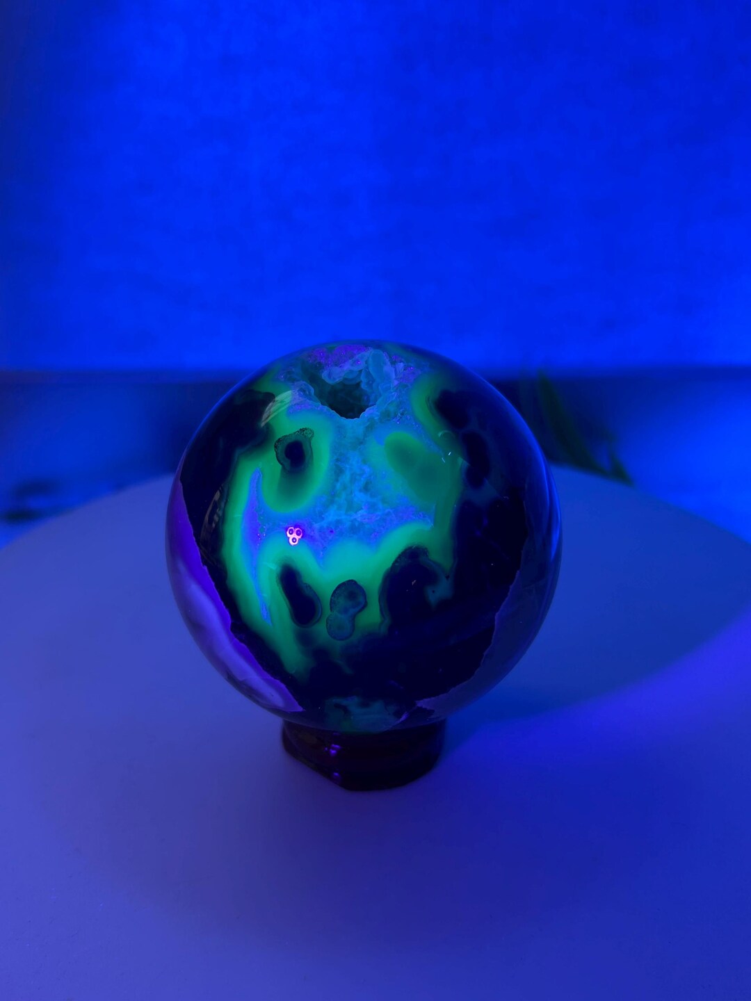 Volcano Agate Sphere | UV Reactive Sphere | Large Volcano Agate ...