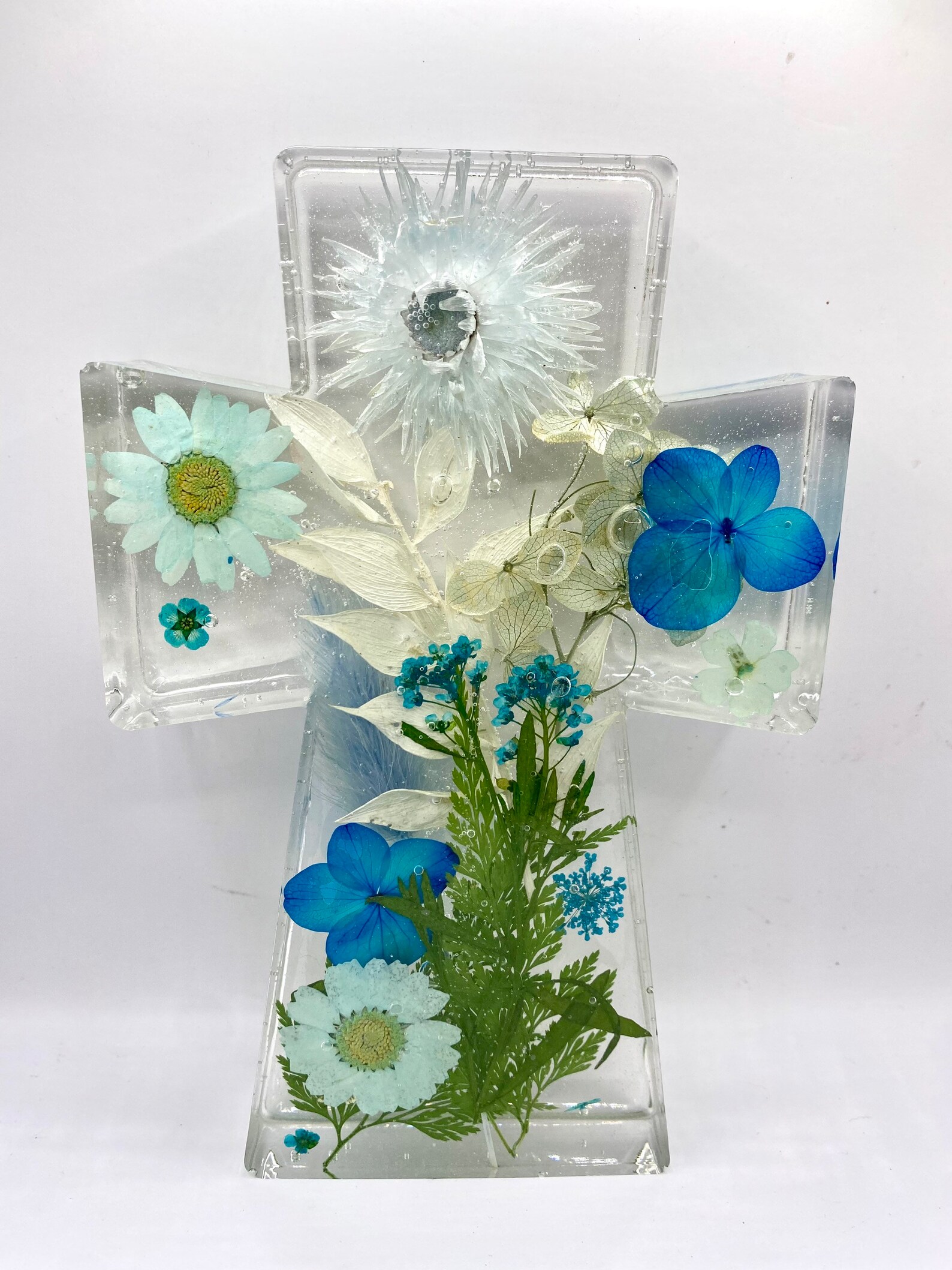 Memorial Cross Keepsake Free Standing Cross Plaque Epoxy - Etsy