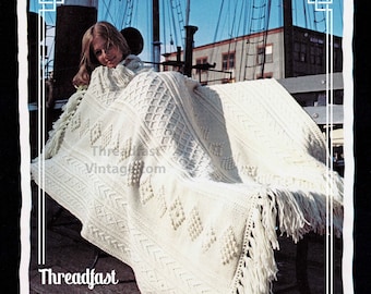 2 Fisherman Knit Afghan Patterns, Donegal & Tara Digital PDF Instant ...