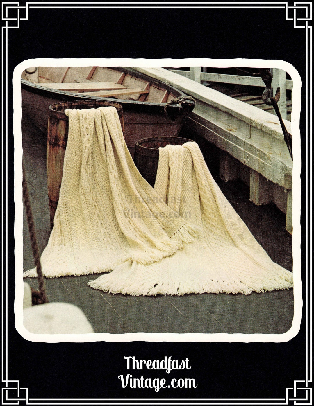 2 Fisherman Knit Afghan Patterns, Donegal & Tara | Digital PDF Instant ...