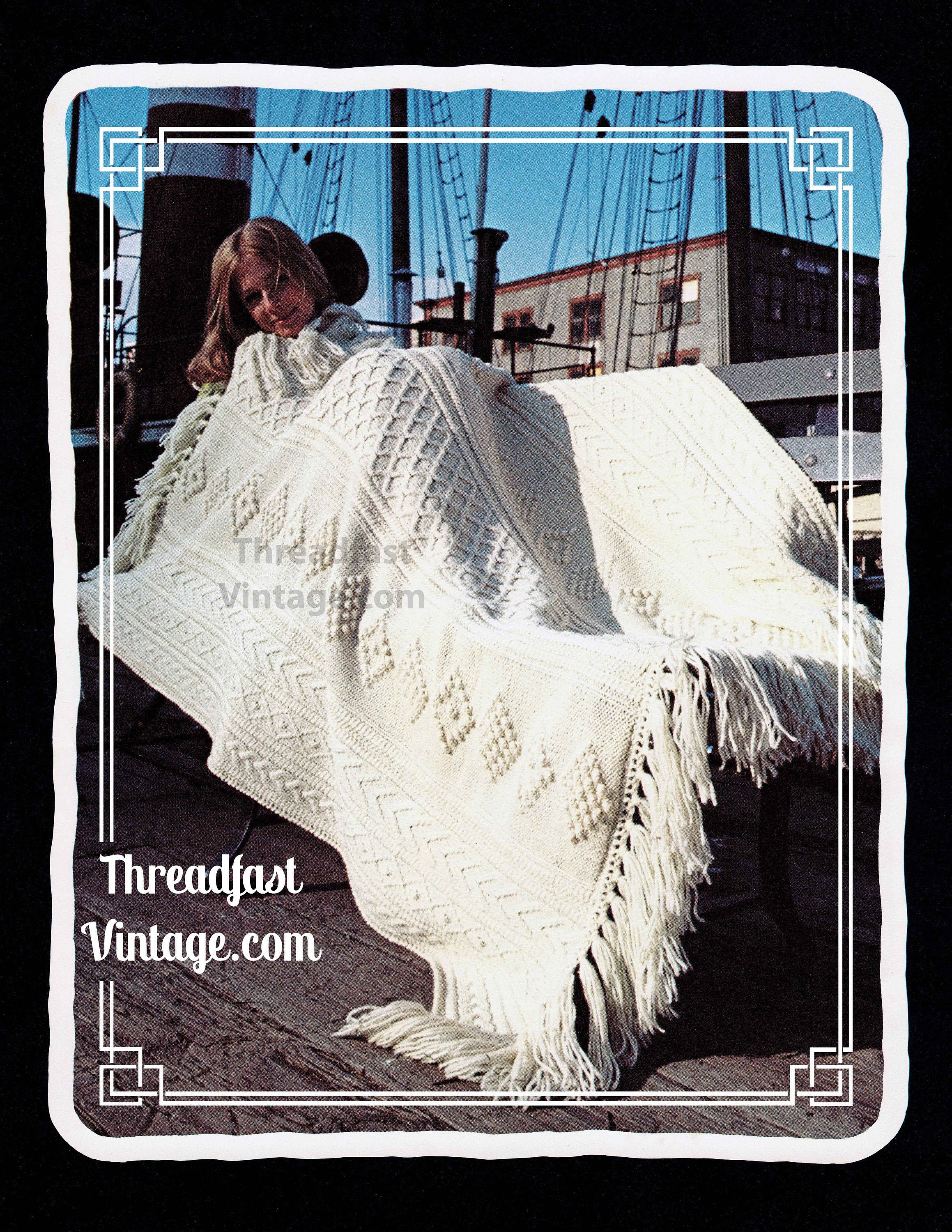 Fisherman Knit Afghan Pattern, Athlone | Digital PDF Instant Download ...