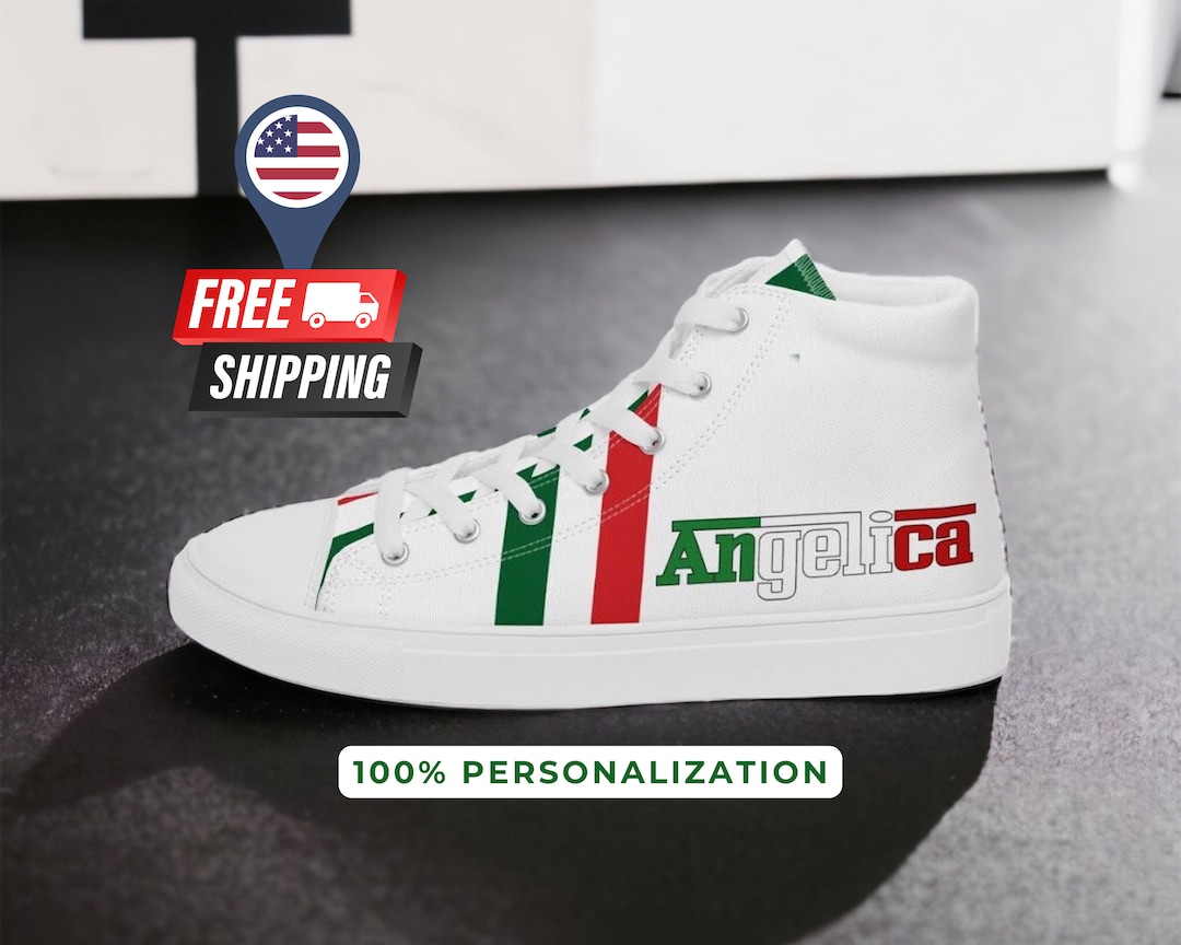 Italia Sneakers Women, Italy Flag Sports Sneakers, Personalized Name ...