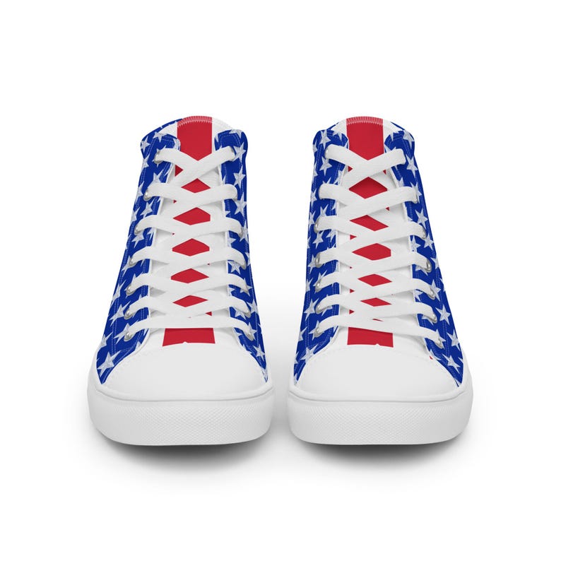 Custom USA Flag Canvas Shoes | Patriotic Sneakers for Women | Stars ...