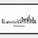 Portugal Drawing Art Print, Skyline, Portugal Landmarks Poster ...