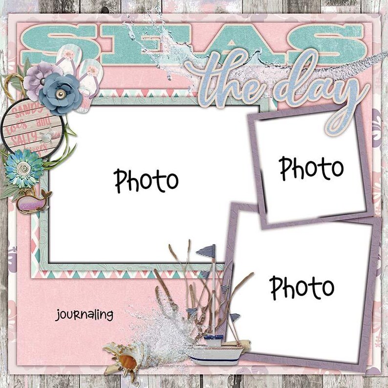 Beach Life Quick Pages-12x12 PNG Pages, Digital Scrapbooking Pages - Etsy