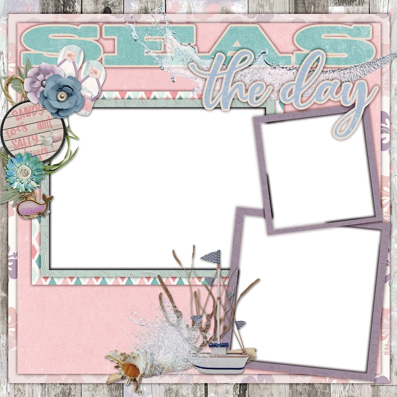 Beach Life Quick Pages-12x12 PNG Pages, Digital Scrapbooking Pages - Etsy