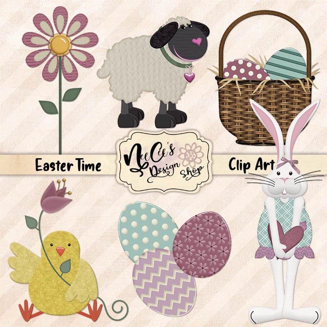 Easter Clip Art Collection-300 DPI Quality, Easter, Sheep, Bunny, Eggs ...