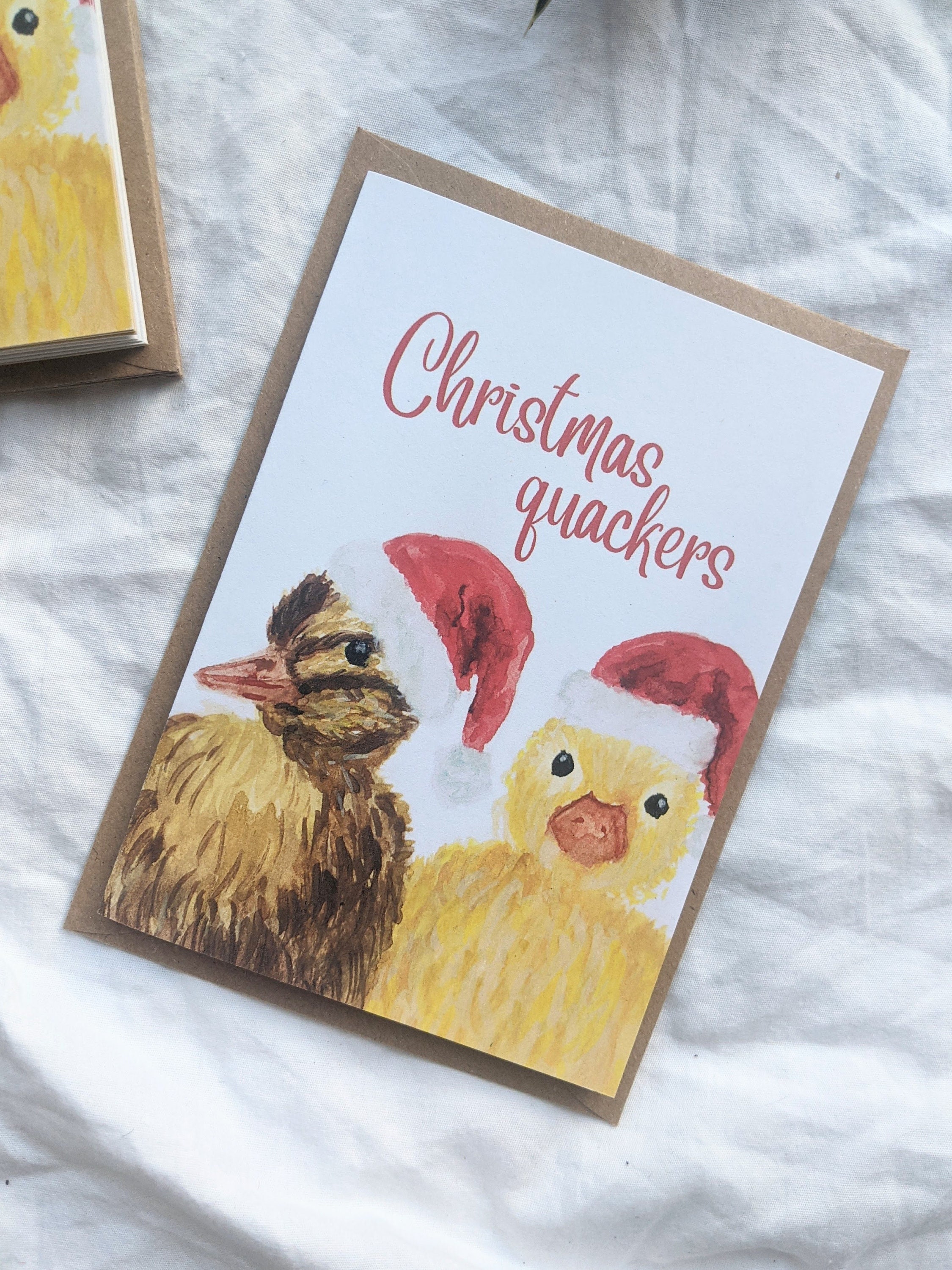 Christmas Quacker Card Single A6 Duck Christmas Card Recycled Paper ...