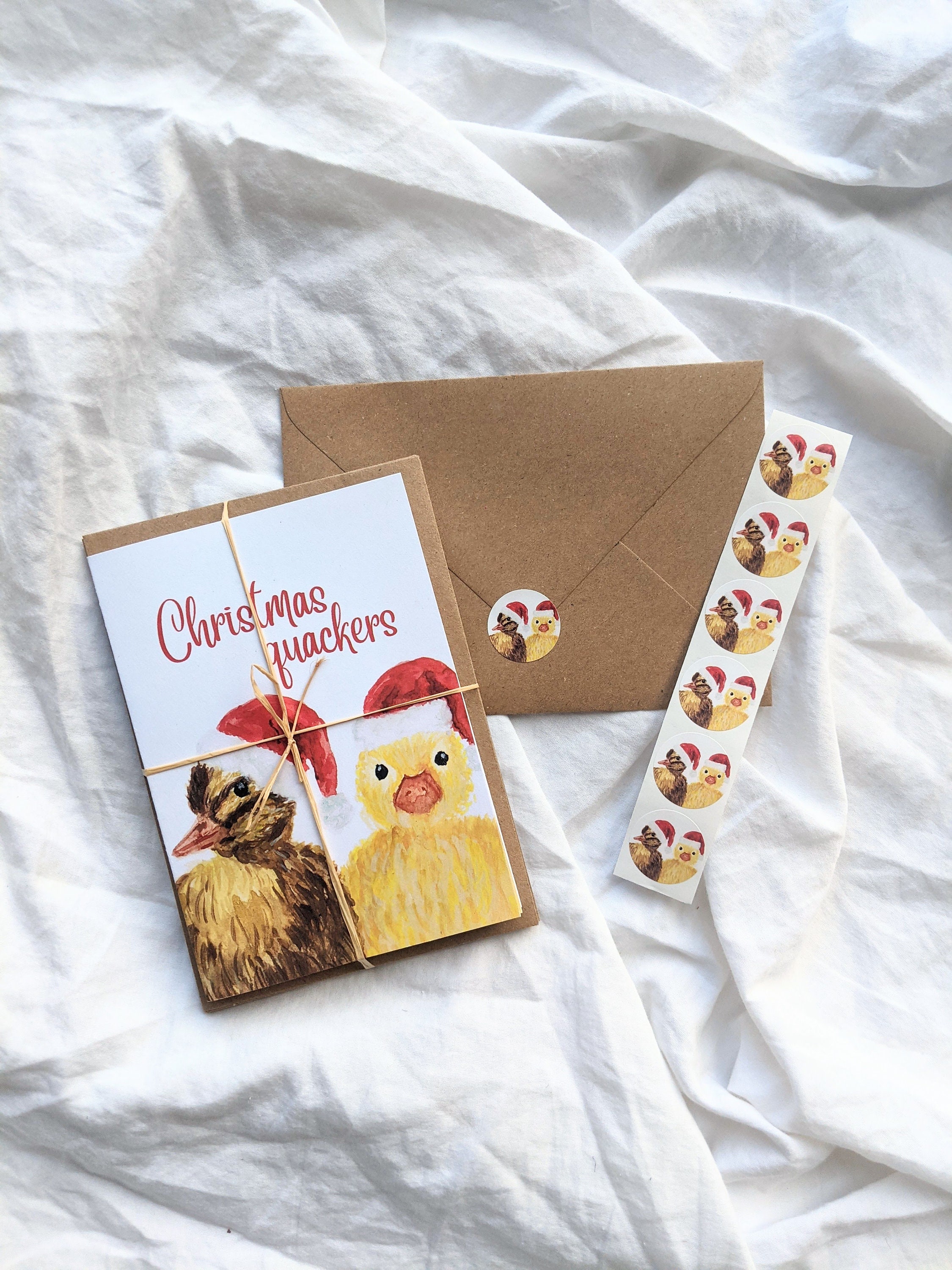 Christmas Quacker Card Single A6 Duck Christmas Card Recycled Paper ...