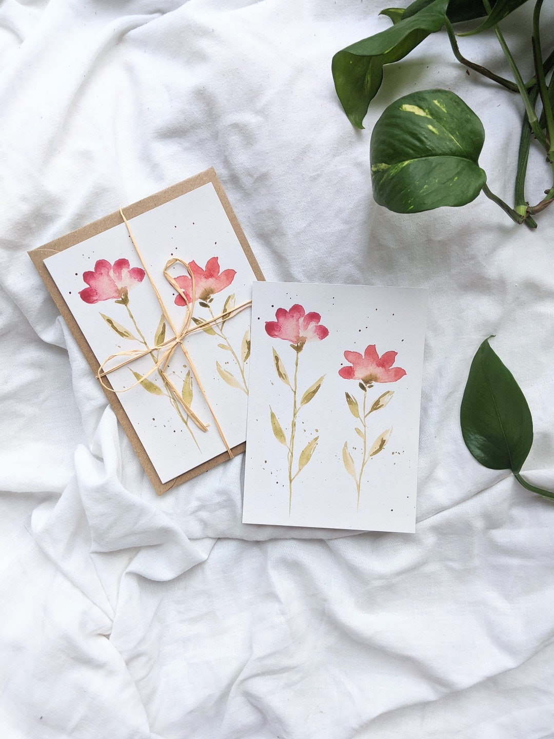 Pink Floral Postcards Set of Six A6 Recycled Paper Cards - Etsy