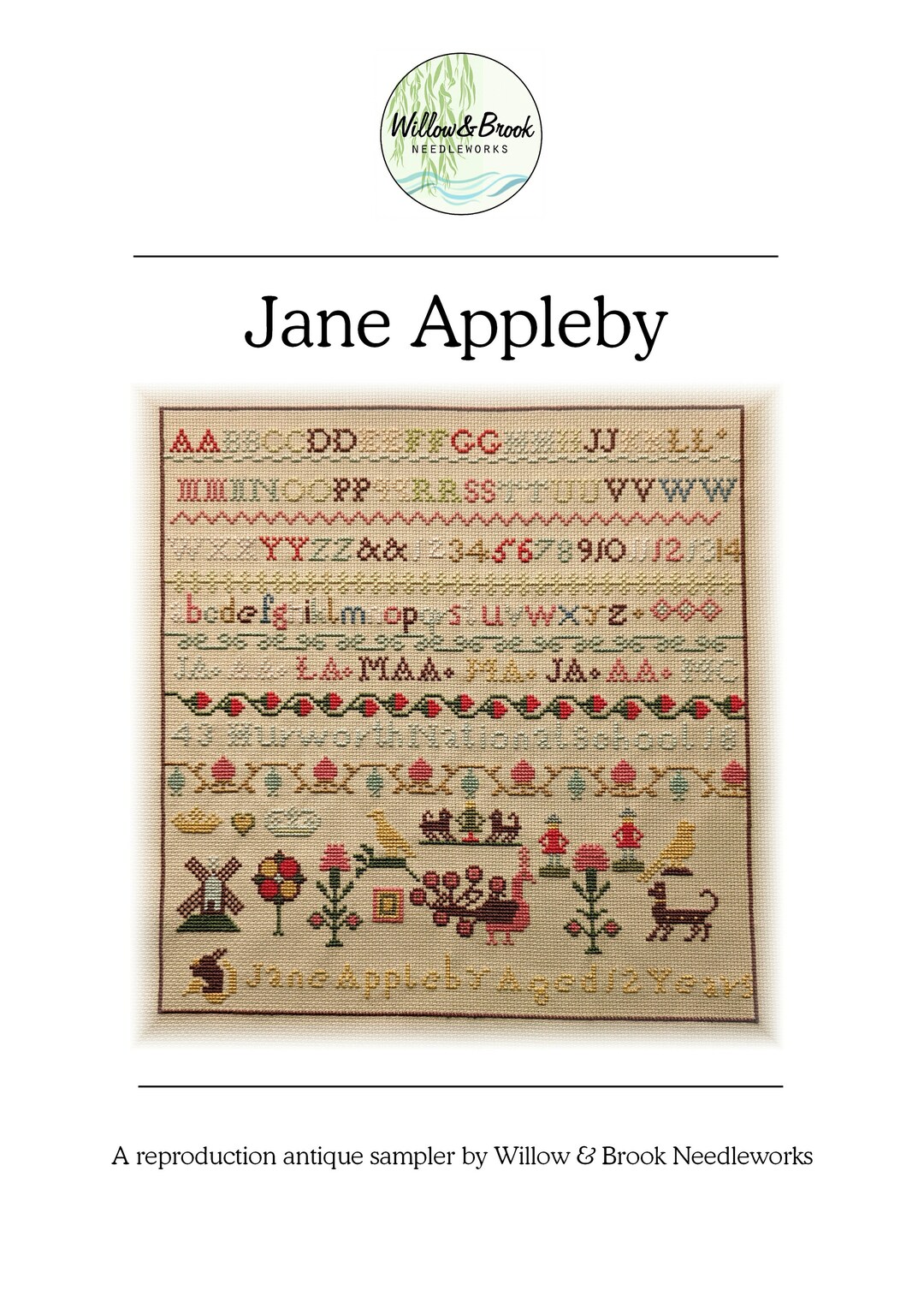 PDF Pattern - Jane Appleby - Reproduction Antique Sampler - Etsy