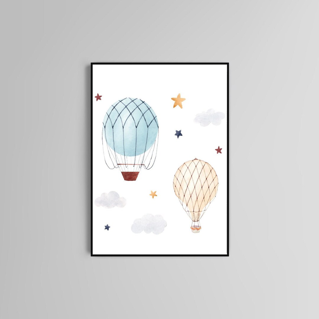 Hot Air Balloons Print Poster Print Home Wall Nursery Art Decor Modern ...