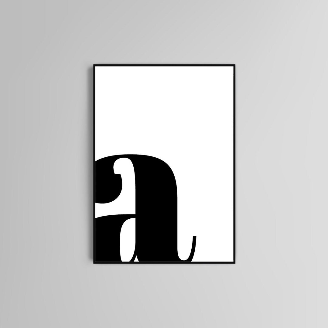 Letter a Poster Print Home Wall Art Decor Letter Modern Minimalistic ...