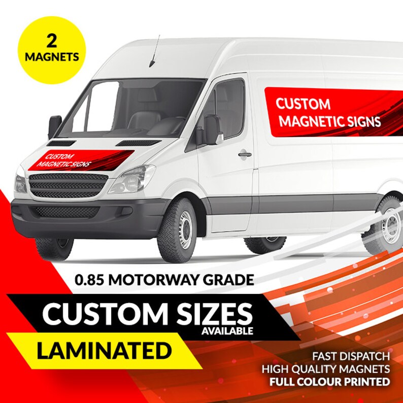 2 X Magnetic Magnet Van Signs Car Advertise Removable Personalised ...