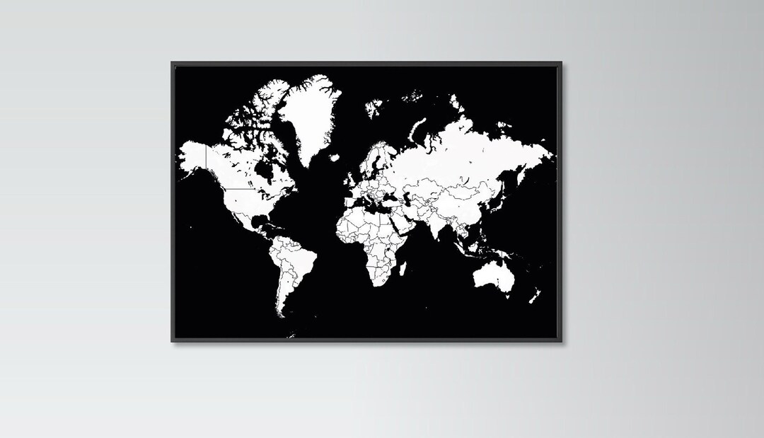 World Map Poster Print Home Wall Art Decor Modern Multiple Styles ...