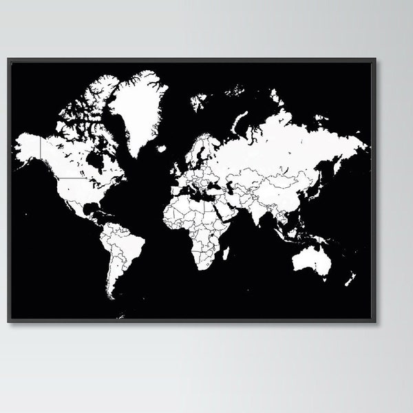 World Map Poster - Etsy
