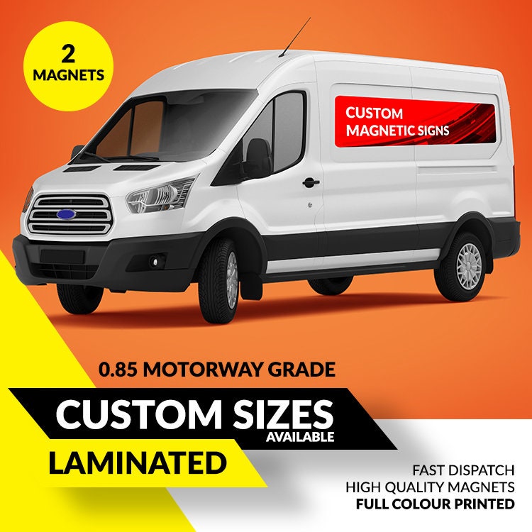 2 X Magnetic Magnet Van Signs Car Advertise Removable Personalised ...