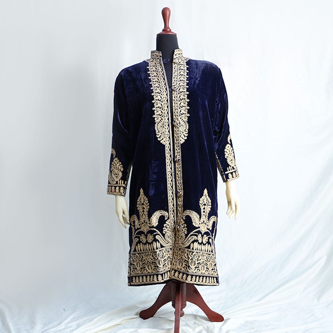Velvet Pakistani Dress, Jacket,front Open Gown in Royal Green Color ...