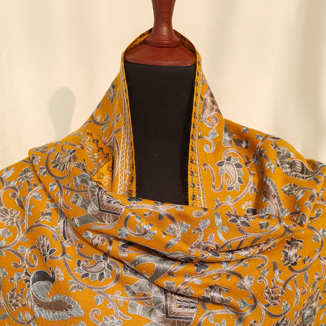Soft and Luxurious Mustard Pashmina Shawl Ideal for Gift for Her Dull ...