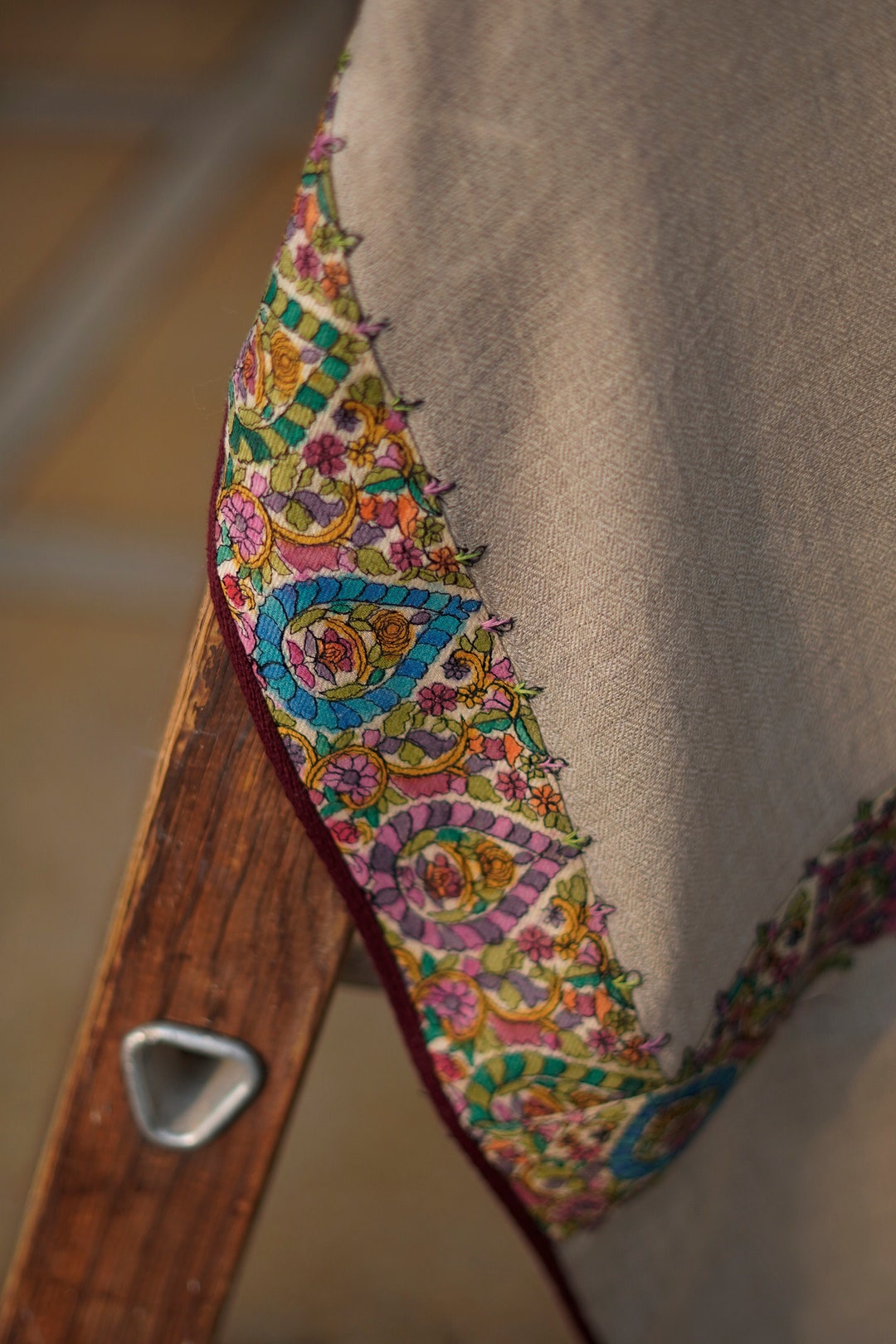 Hand Painted Kashmiri Scarf Boho Pashmina Shawl Kalamkari Scarf ...