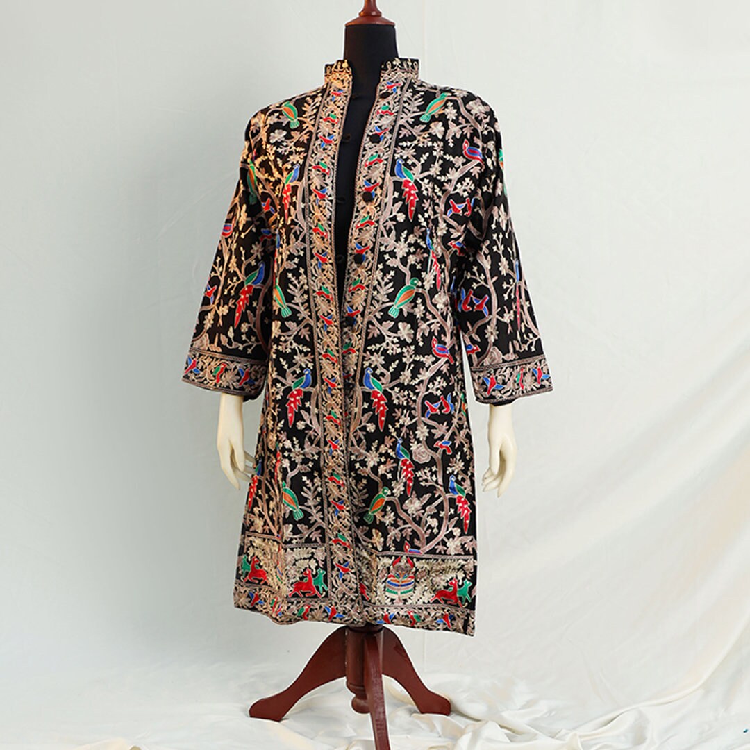 Black Embroidered Long Jacket for Pakistani Wedding Eid Dress - Etsy