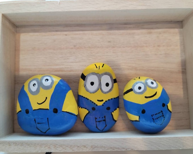 Set of 3 Hand Painted Rocks. Paper Weight, Garden Rock, Decorative Art ...