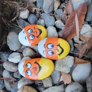 Set of 3 Small Rocks. Hand Painted Rocks. Decorative Rocks for Home or ...