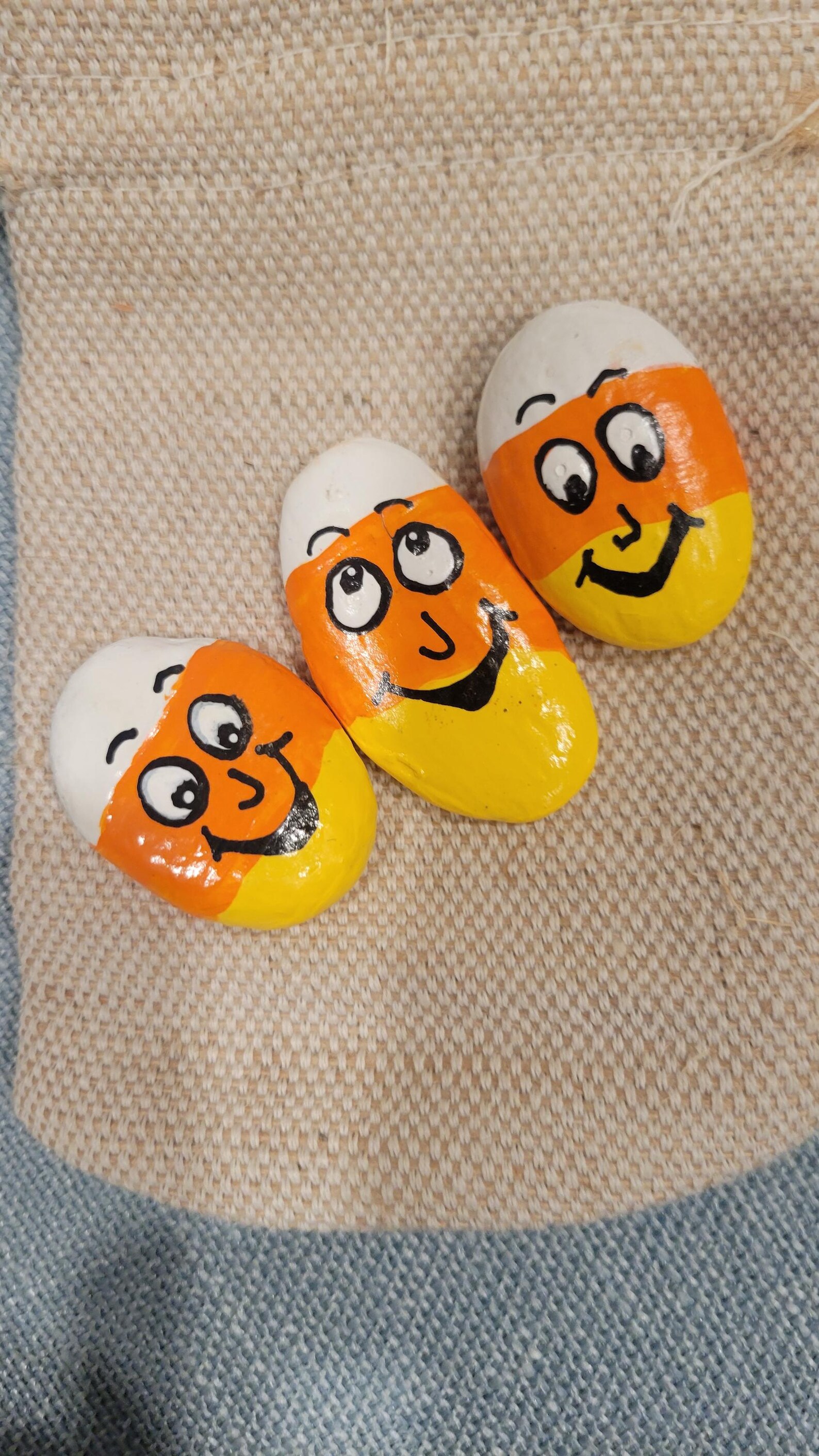 Set of 3 Small Rocks. Hand Painted Rocks. Decorative Rocks for Home or ...