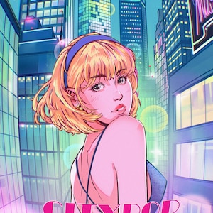 Citypop - Digital Illustration Holographic Sticker - Etsy