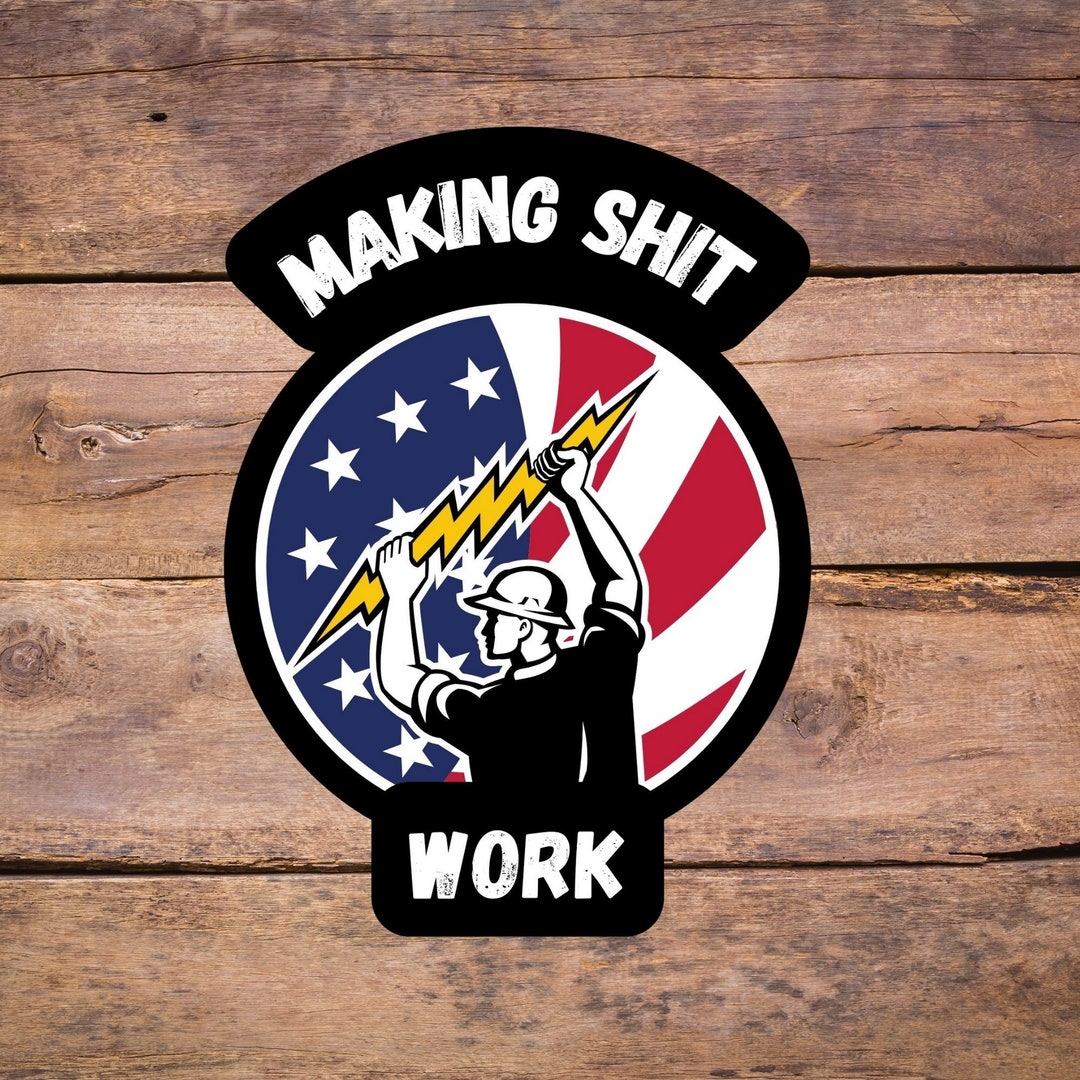 Funny Line Man Sticker for Hard Hat (4x3), Electrician Gift Hardhat ...