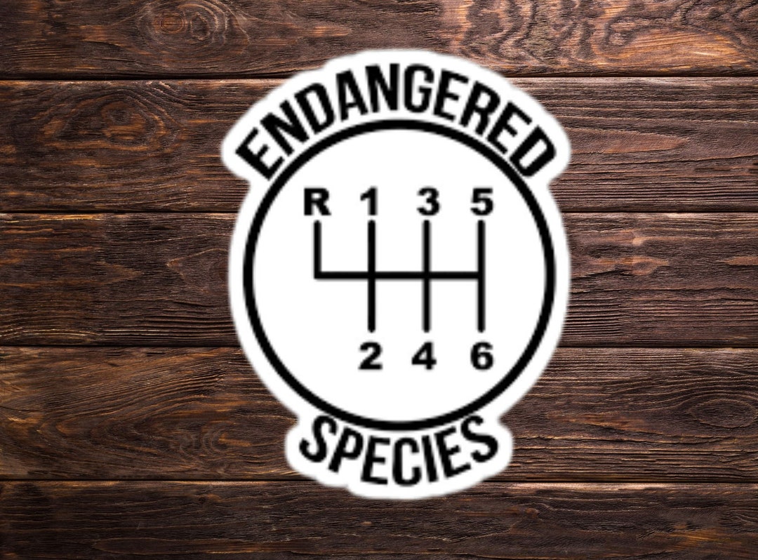 Endangered Species 4x3 Stick Shift Sticker for Cars & Trucks, Great ...