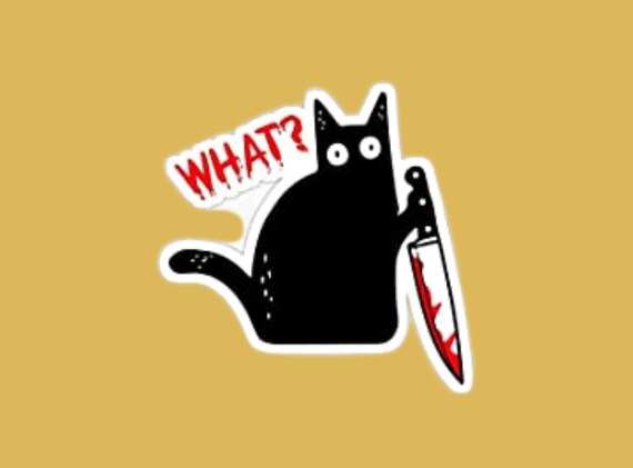 Funny Black Cat Sticker 3x3 for Hard Hats Decal - Etsy