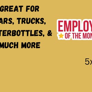 Employee of the Month Sticker 5x2 Worker Appreciation Decal, Gift for ...