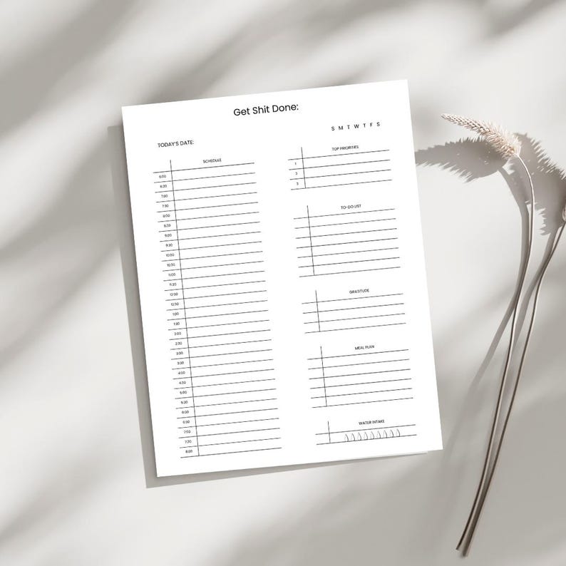 Minimalist Daily Planner Template: To-do List (digital Download), Get ...