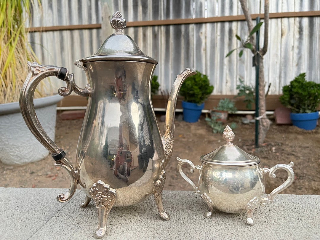 Vintage Silver Plate Teapot and Sugar Dish by Leonard Silver Company ...