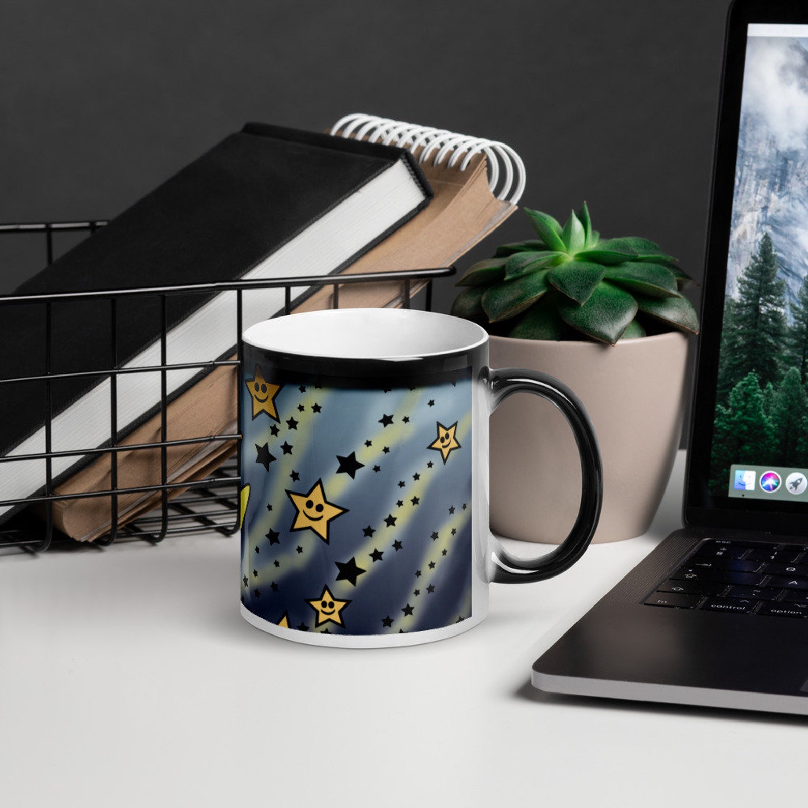 Moon and Stars Glossy Magic Mug - Etsy