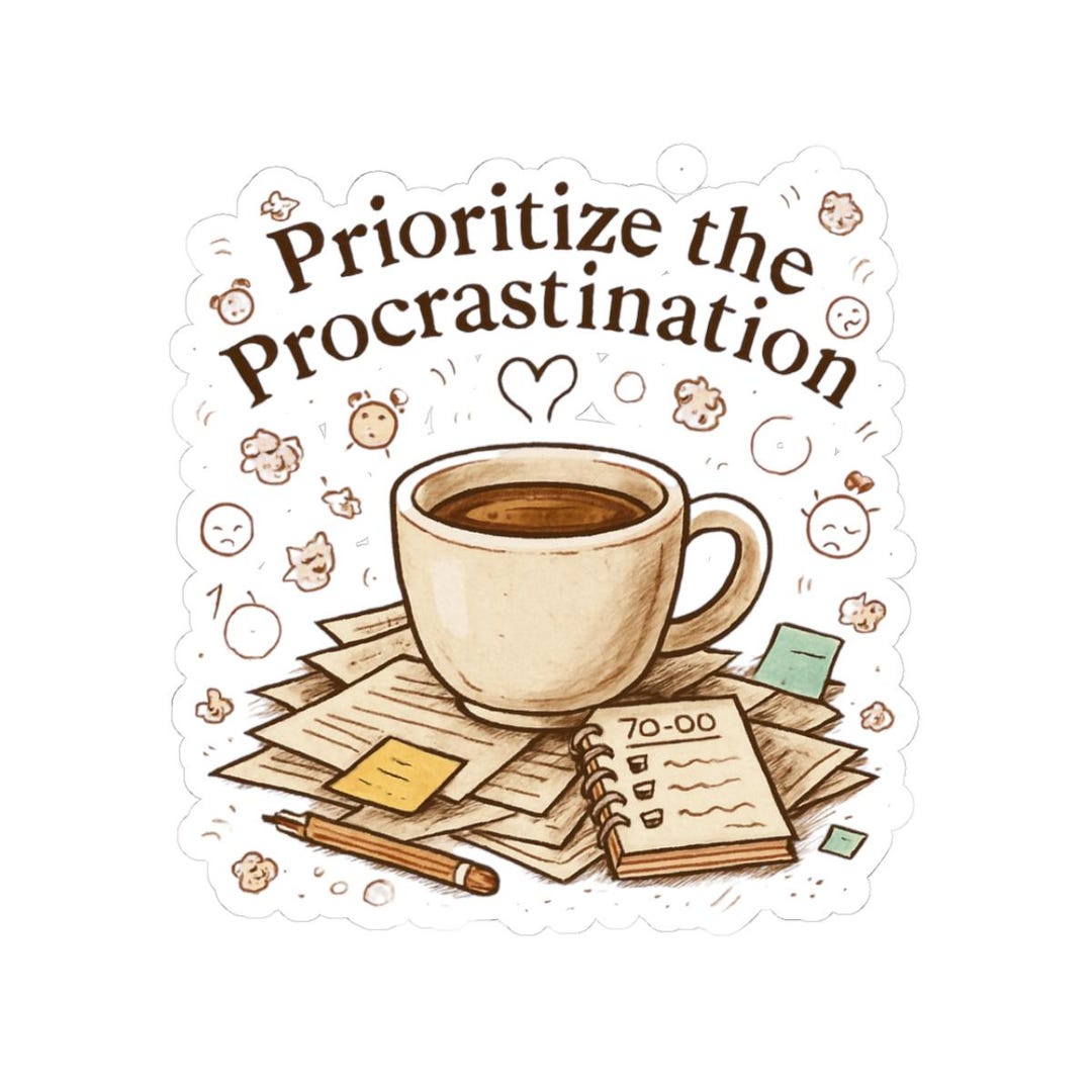 Prioritize the Procrastination Sticker | Kiss-cut Sticker - Etsy