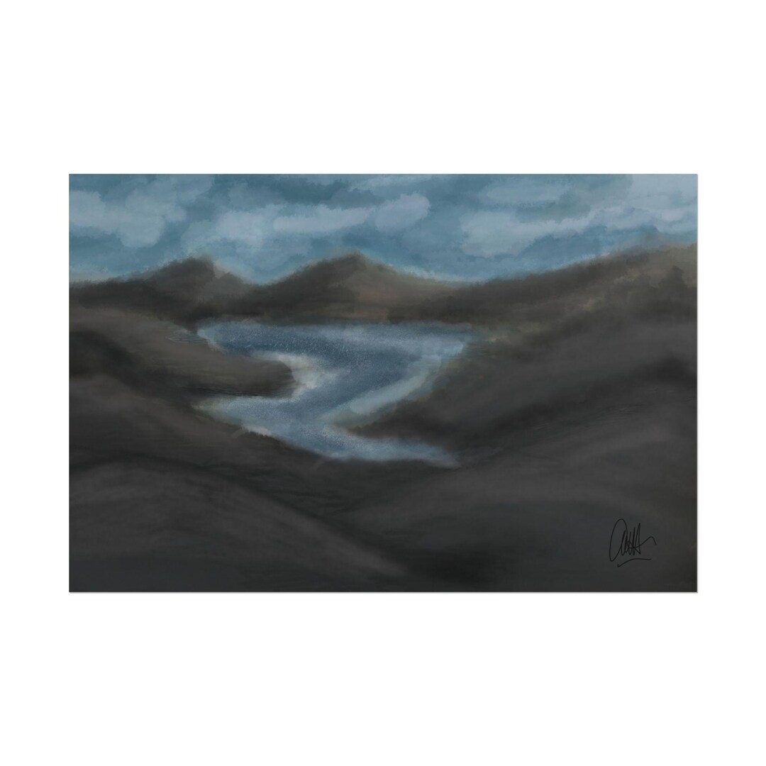 Moody River Landscape Poster | Rolled Poster - Etsy