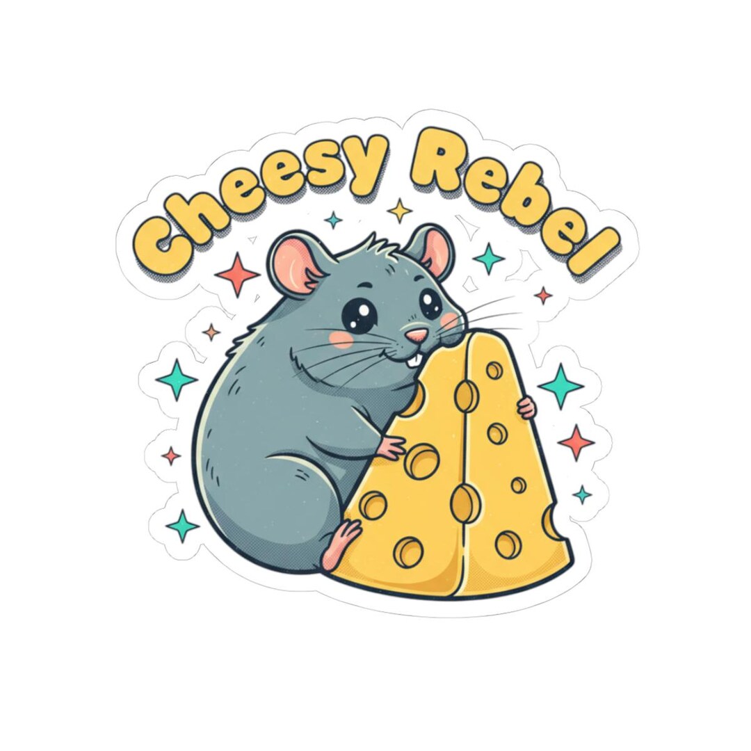Cheesy Rebel Rat Sticker | Rodent-core, Cute Mischief Sticker - Etsy