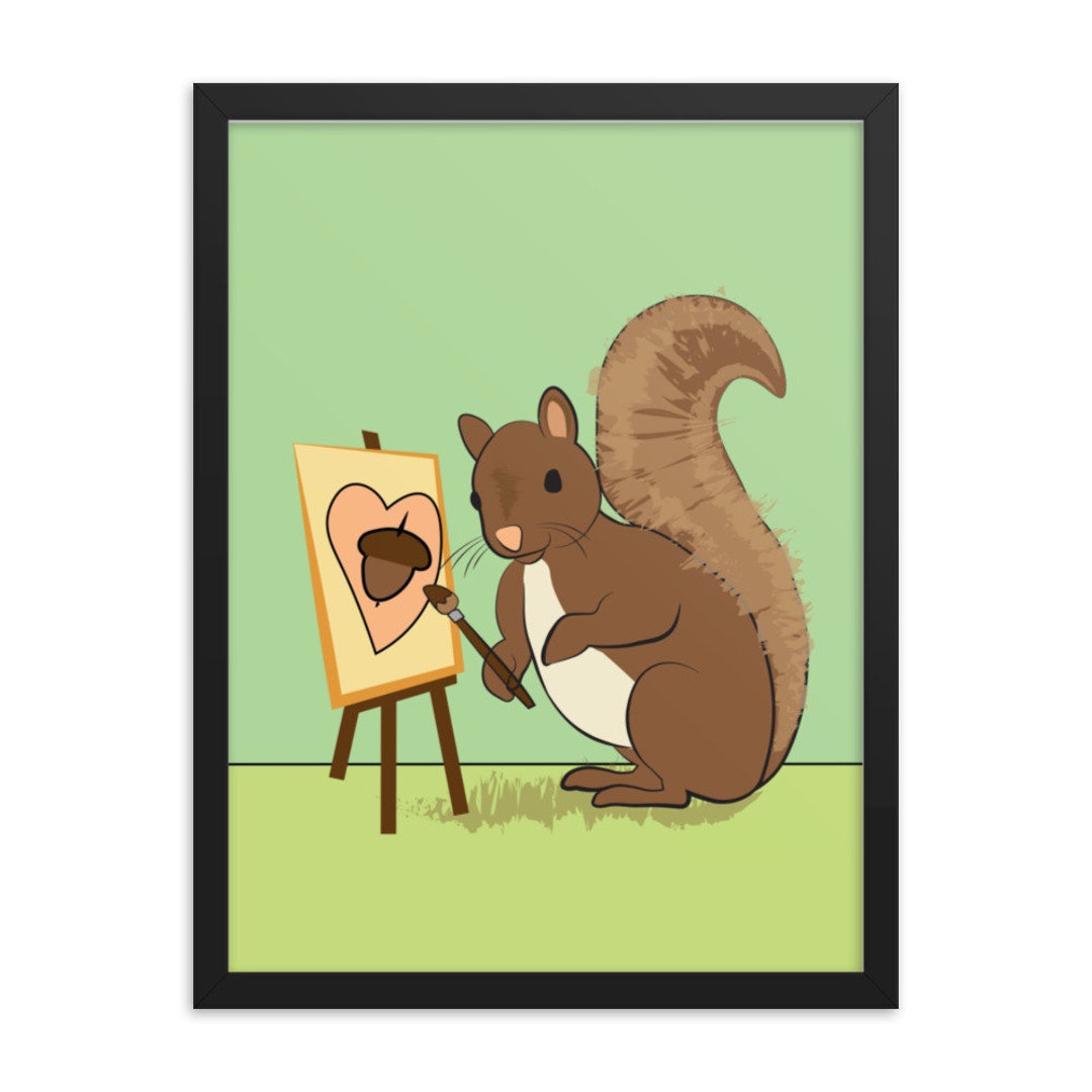 Painter Squirrel - Framed Poster - Etsy UK