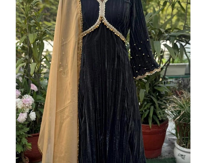 Yellow Indian Dupatta Party Wear Long Net Embroidered Scarf Punjabi ...