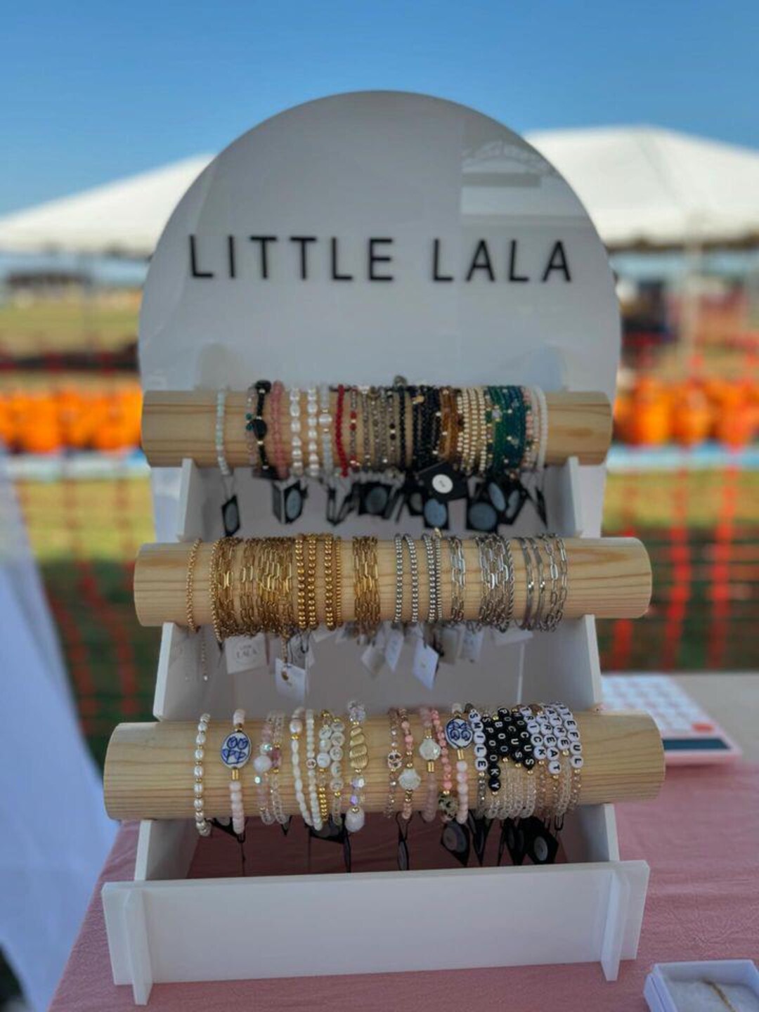 Acrylic and Wood Bracelet Fold Down Display, Tabletop Vendor Display ...