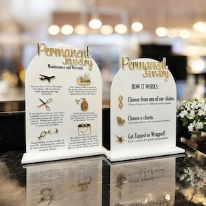 Permanent Jewelry Sign Set – “how It Works” & Aftercare Acrylic Signs ...