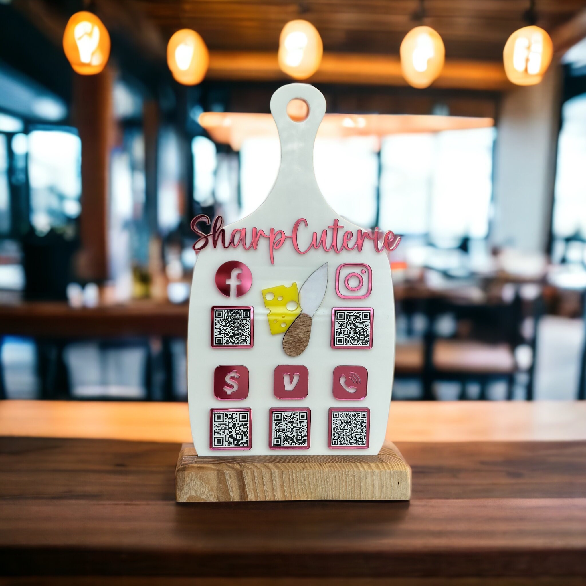 Custom QR Code Sign Charcuterie Board Five QR Codes Marketing - Etsy