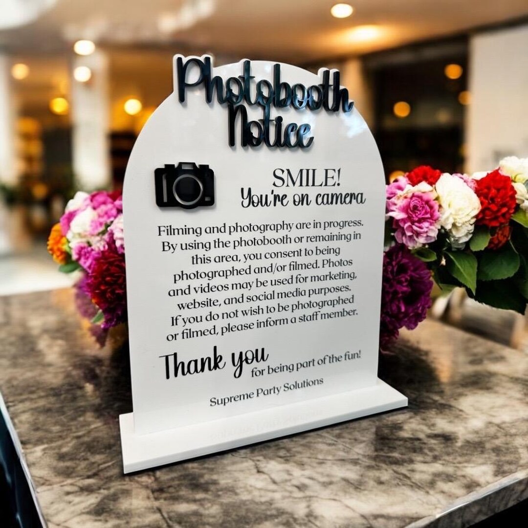 Acrylic Photobooth Rules Sign – Rental Booth Notice – Event Decor Sign ...