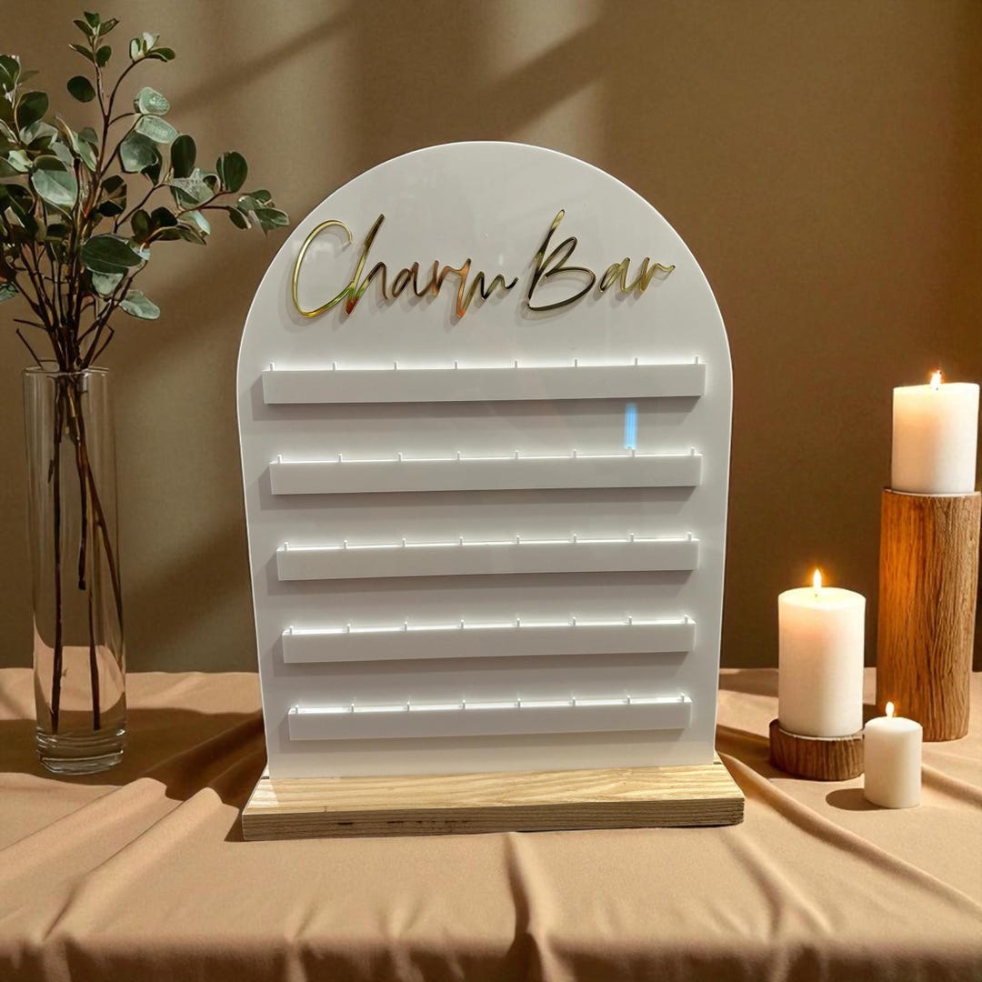 Charm Bar Display Stand for Permanent Jewelry – Tabletop Vendor Display ...